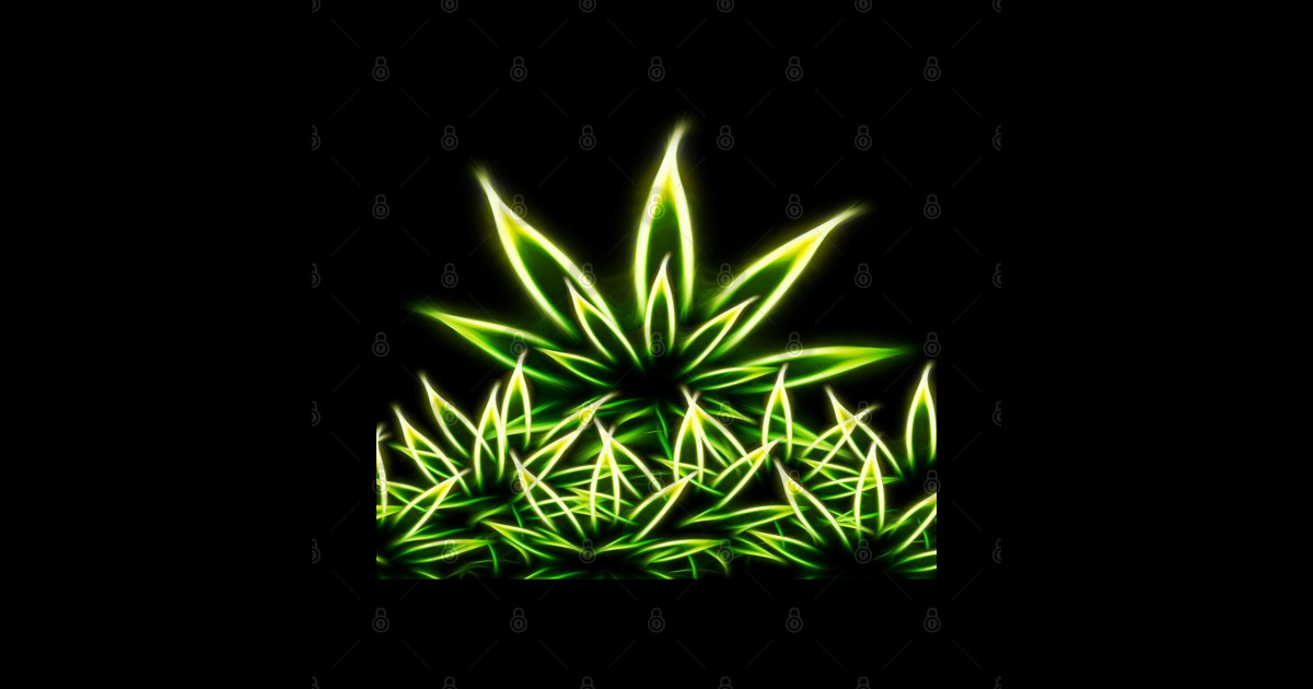 Neon Weed Multiple - Weed - Sticker | TeePublic