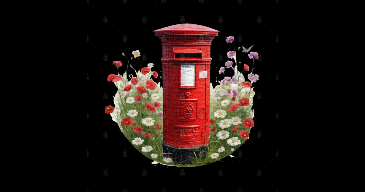 Red post box - Post Box - Sticker | TeePublic