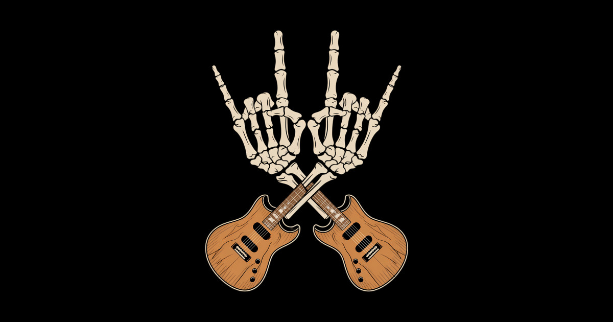 Rock On Guitar Neck Rock & Roll Skeleton Hand - Rock On Guitar Neck ...