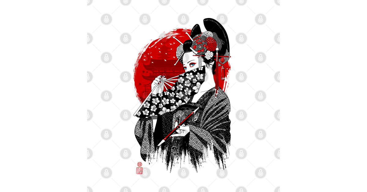 Geisha under the rising sun - Geisha - T-Shirt | TeePublic