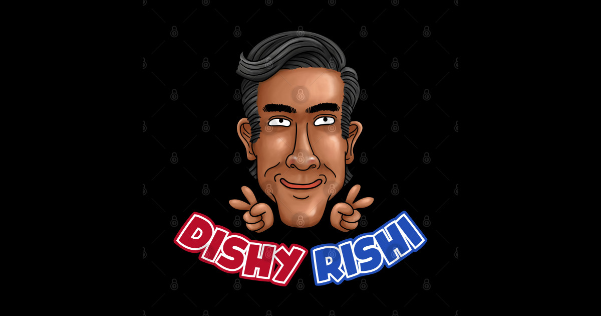 Dishy Rishi Sunak Victory Sign - Dishy Rishi - Sticker | TeePublic