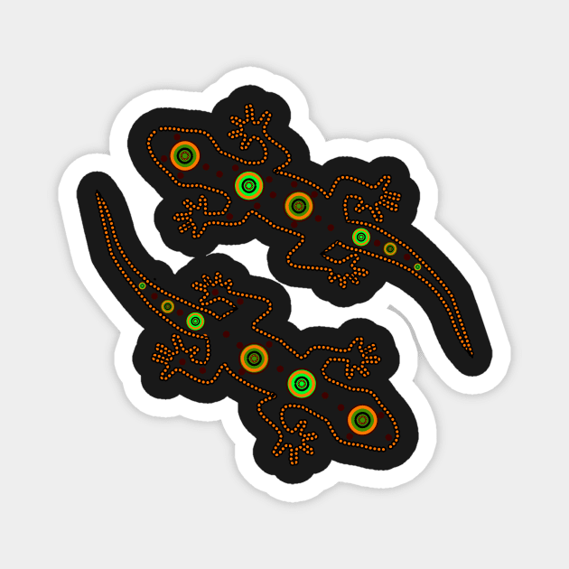 Lizards- aboriginal art in purple - Lizards - Magnet | TeePublic