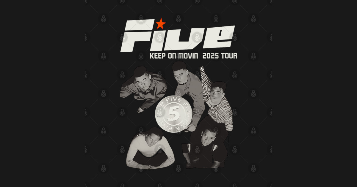 Five Boy Band - Keep on Movin 2025 Uk Tour matching - Five Band - T ...