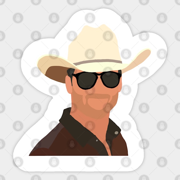 Glen Powell Vector Illustration - Glen Powell - Sticker | TeePublic