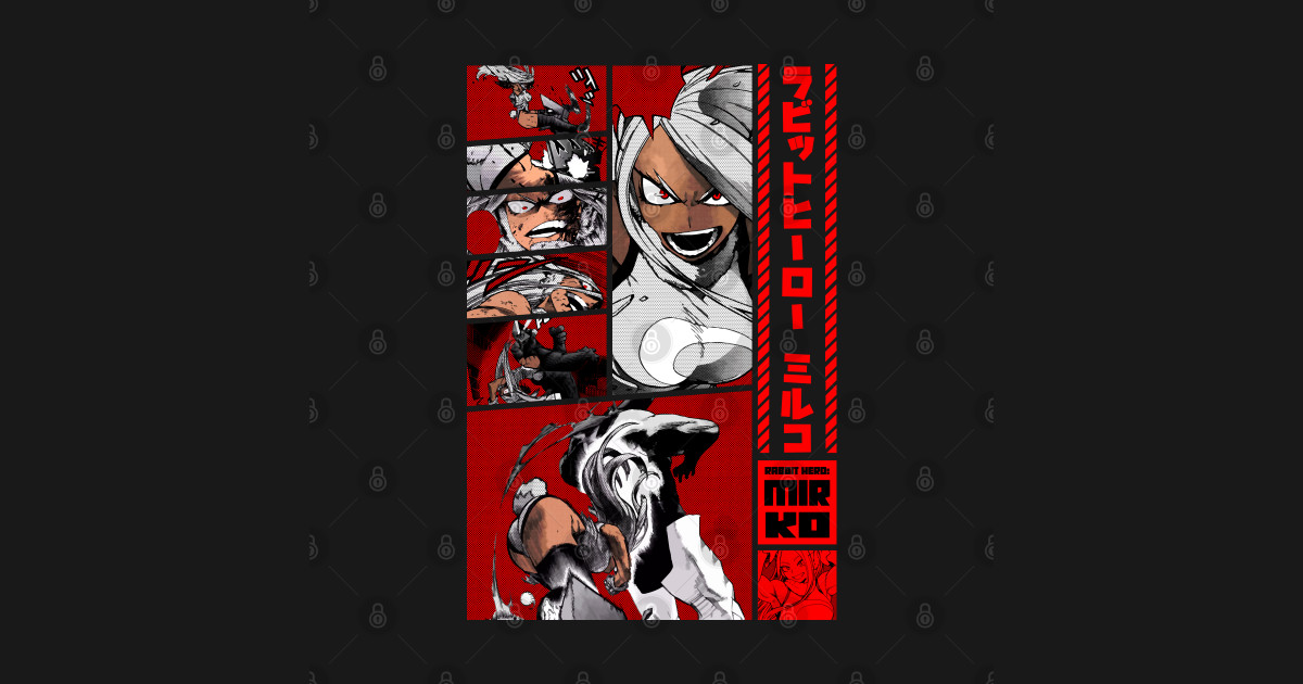 MIRKO == Manga Panel Desing S04 -Red- Mirko - T-Shirt | TeePublic