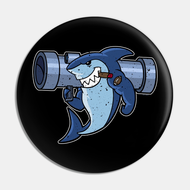 Bazooka Sharks (Worn) - Sports - Pin | TeePublic