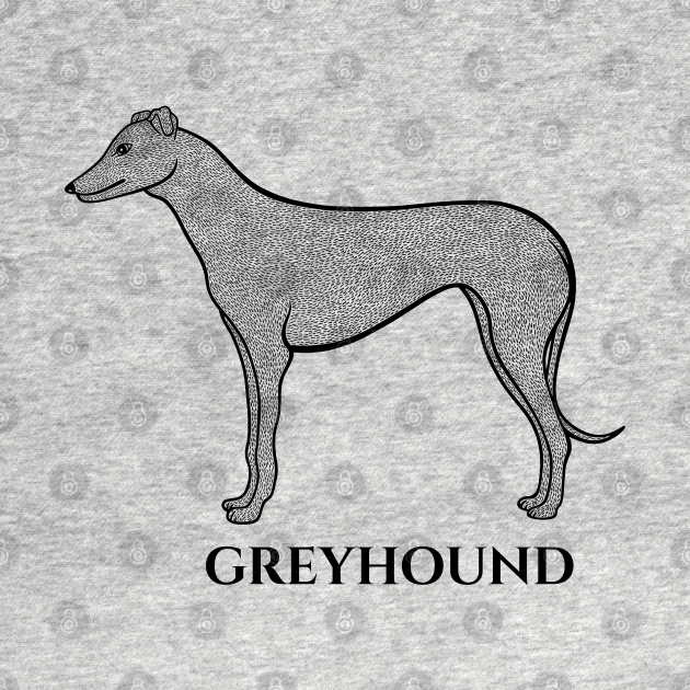 Greyhound Dog Design with Name - detailed drawing for greyhound lovers ...