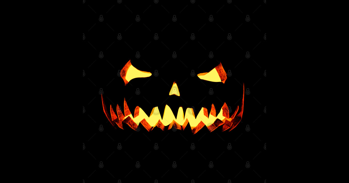 Halloween Evil Pumpkin Spooky Render - Halloween - Sticker | TeePublic
