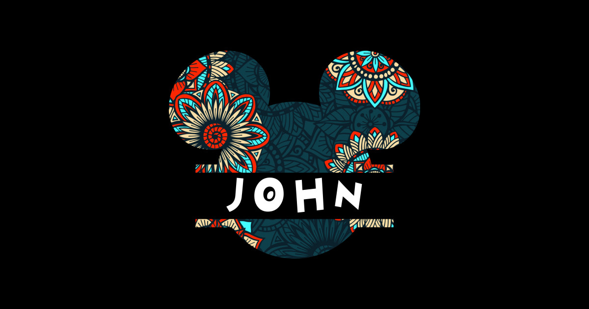 John Name With Seamless Pattern - Personalized Name - Sticker | TeePublic