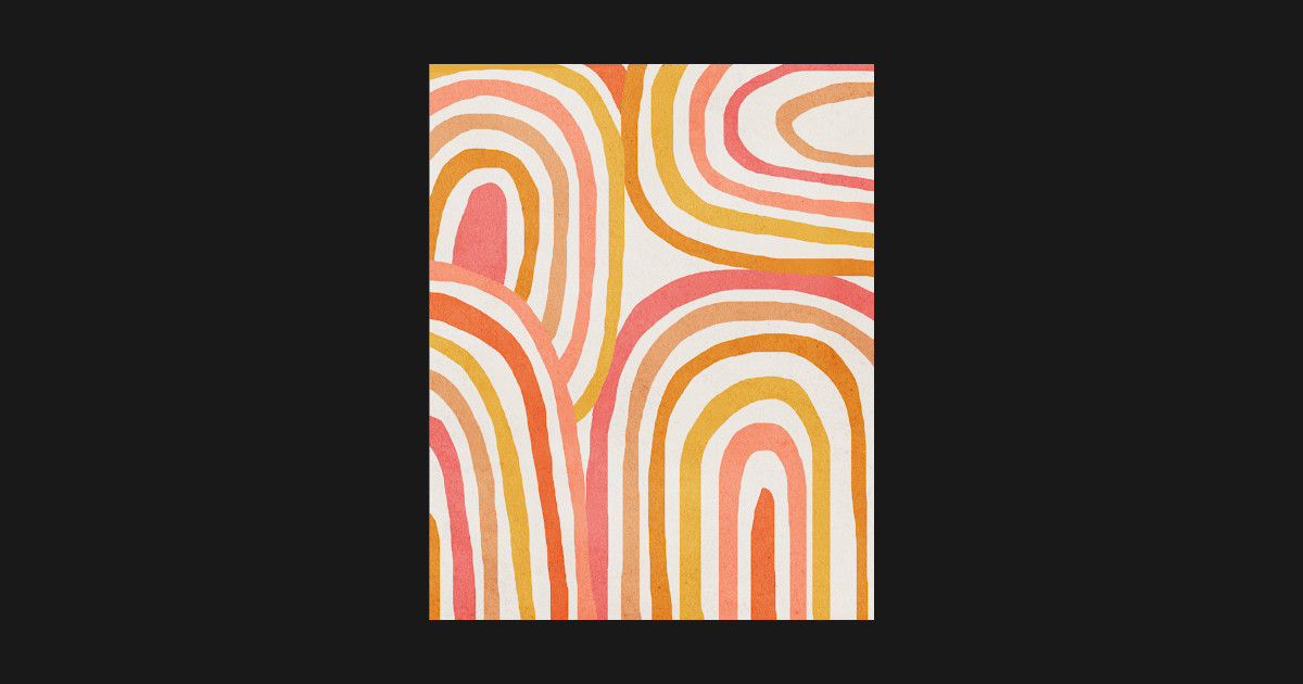 Mid century rainbows art - Retro - T-Shirt | TeePublic