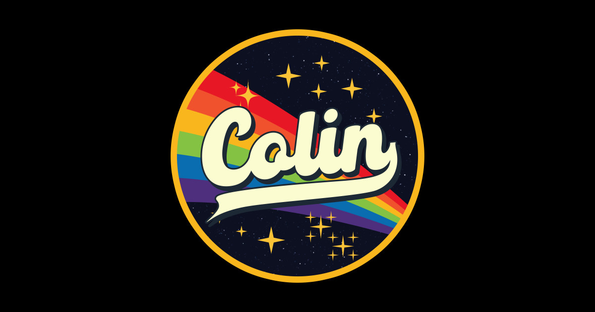 Colin // Rainbow In Space Vintage Style - Colin - Sticker | TeePublic