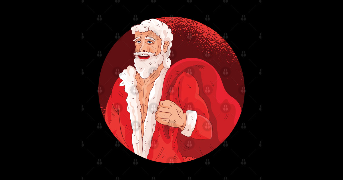 Buffed Santa with gifts - Christmas - Sticker | TeePublic