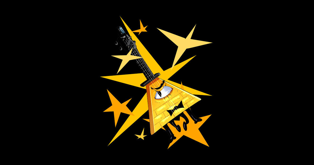 Bill Cipher Guitar - Gravity Falls - Sticker | TeePublic
