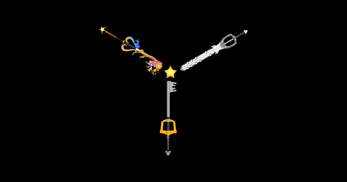 Destiny Trio Keyblades - Kingdom Hearts - Sticker | TeePublic