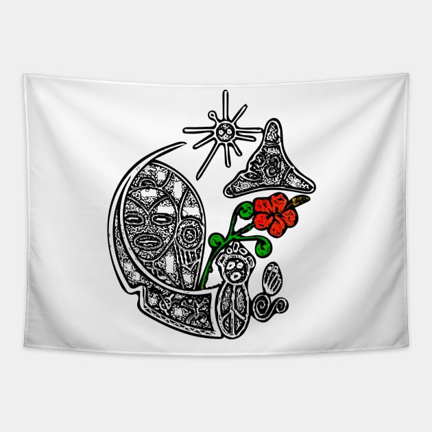 Puerto Rico Indigenous Symbols - Puerto Rico - Tapestry | TeePublic