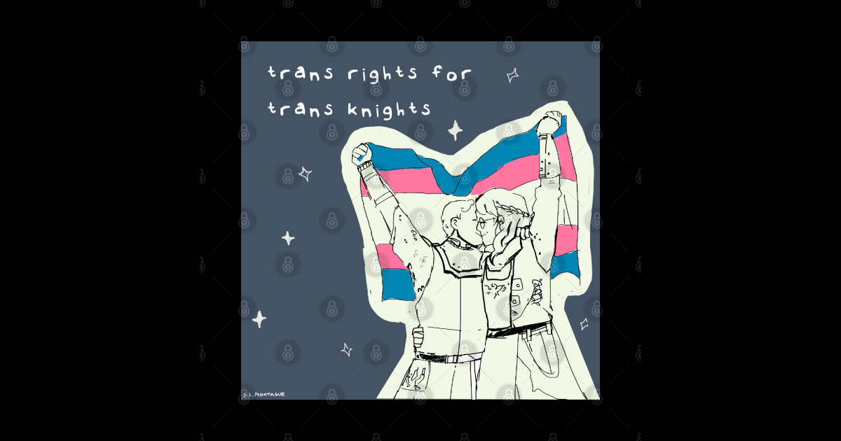 Trans Rights for Trans Knights - Transgender - Sticker | TeePublic