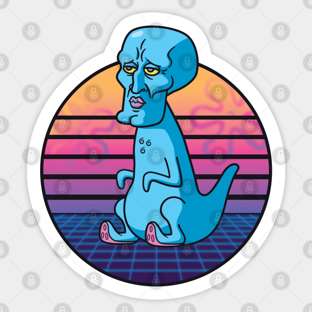 Handsome Squidasaurus Rex - Squidward - Sticker | TeePublic