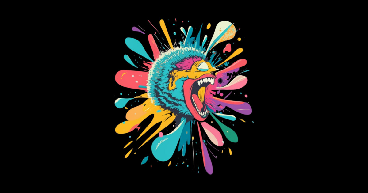 colour exploded monkey - Colourful - Sticker | TeePublic