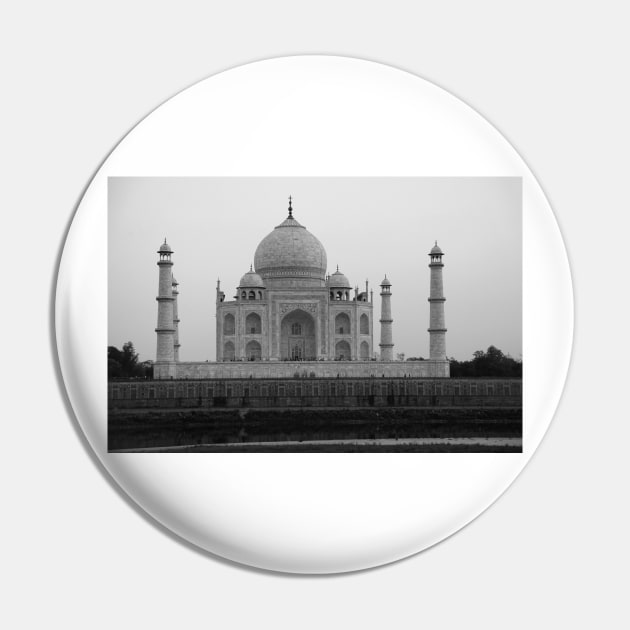 Taj Mahal in black and white - Taj Mahal - Pin | TeePublic
