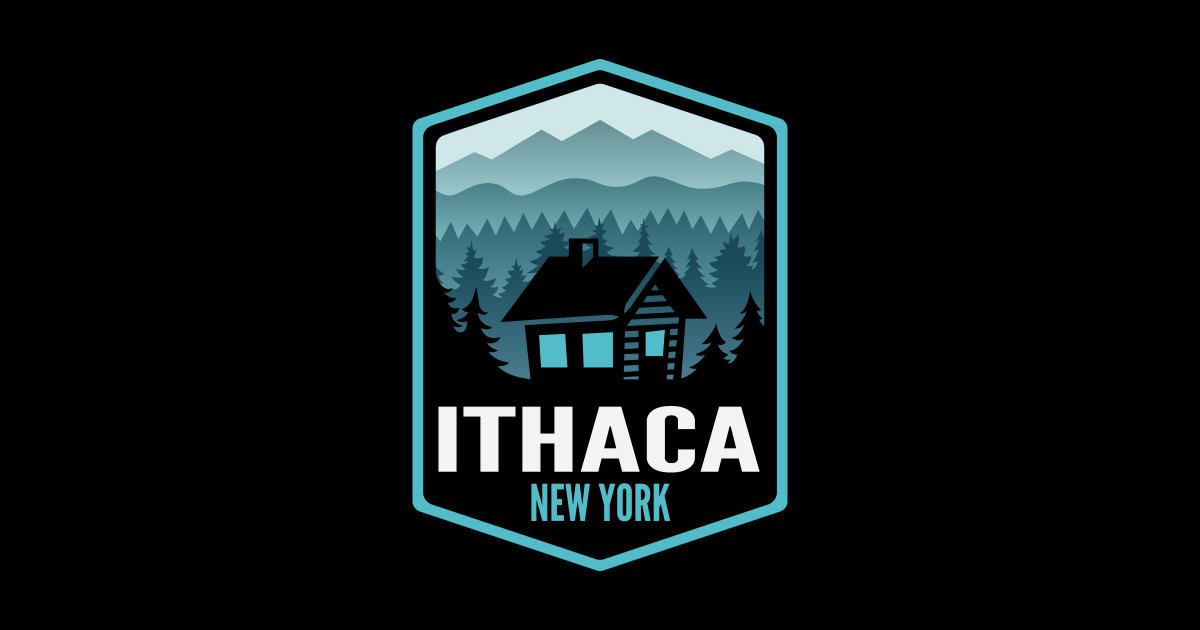 Ithaca New York Mountain Town Cabin - Ithaca New York - Sticker | TeePublic