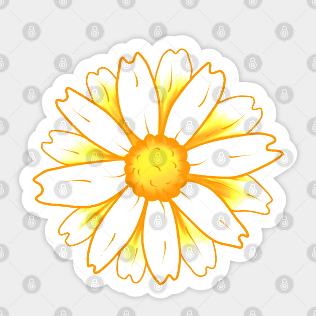 Yellow Daisy Flower - Yellow Flower - Sticker | TeePublic