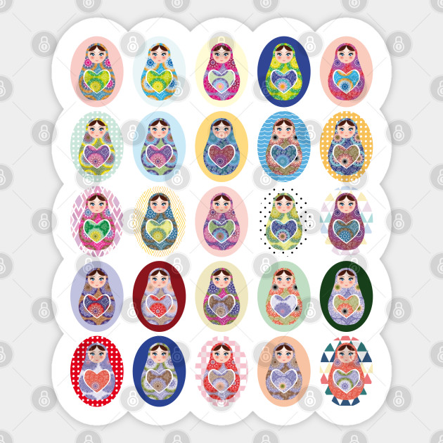 Russian dolls matryoshka illustration (2) - Matryoshka - Sticker ...