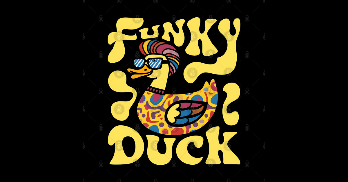 Funky Duck - Funky - Sticker | TeePublic