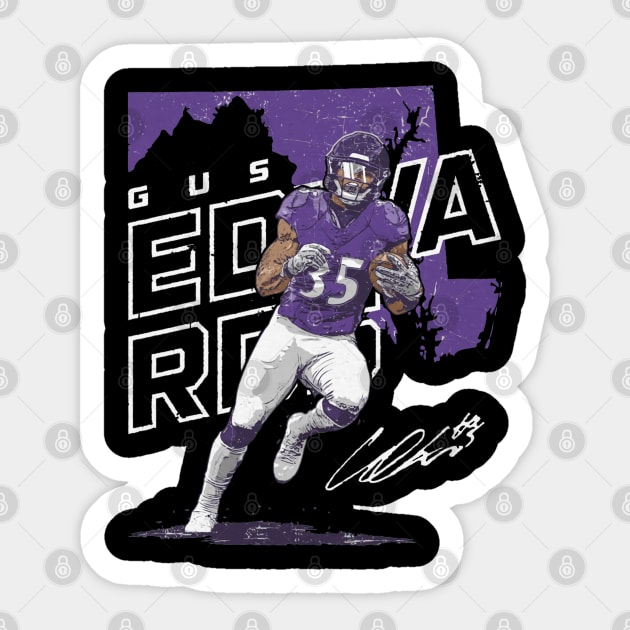 Gus Edwards Baltimore Player Map - Gus Edwards - Sticker | TeePublic