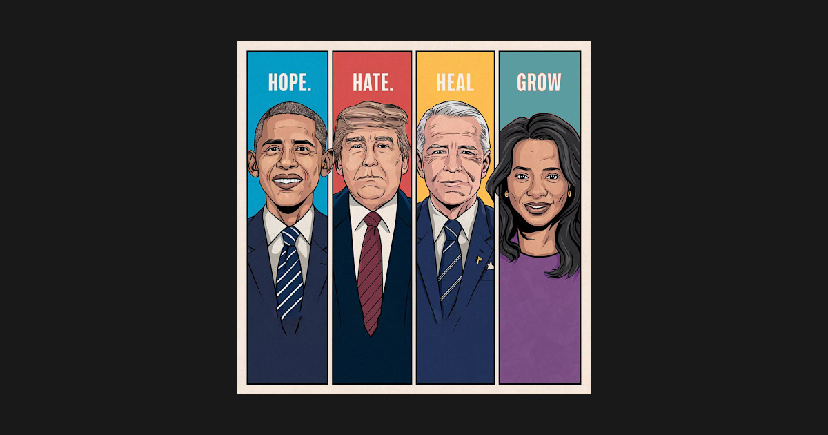 HOPE HATE HEAL GROW | KAMALA HARRIS 2024 - Hope Hate Heal Grow - T ...