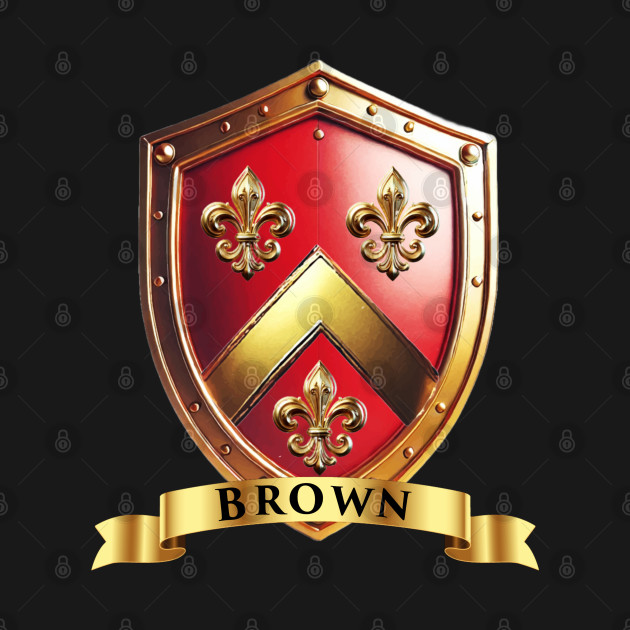 Brown Scottish Heritage Shield - Brown Family Crest - T-Shirt | TeePublic