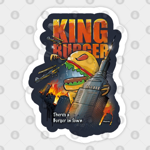 King Burger attack - Hamburger - Sticker | TeePublic