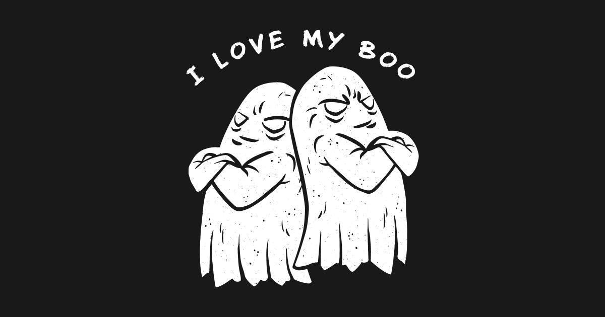 I Love My Boo Couple Halloween Ghost Design - I Love My Boo - T-Shirt ...