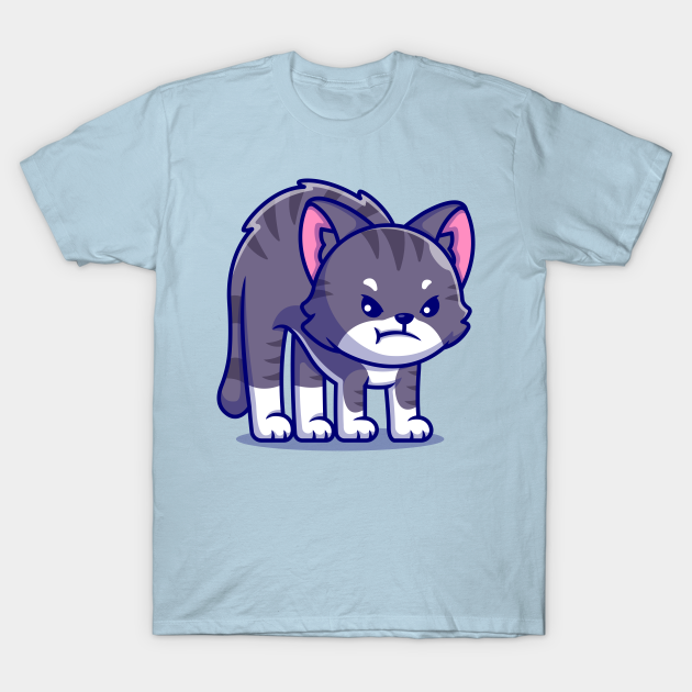 Cute Cat Angry Cartoon - Cute Cat Angry Cartoon - T-Shirt | TeePublic