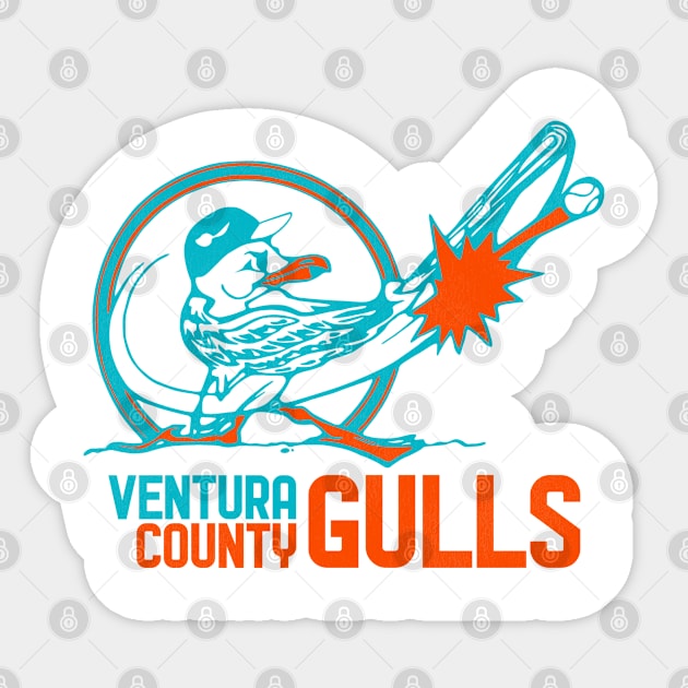 Defunct Ventura County Gulls Baseball Team - Baseball - Sticker | TeePublic