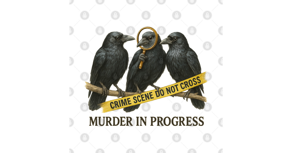 Funny Crow Murder Mystery Design - Murder Of Crows - T-Shirt | TeePublic