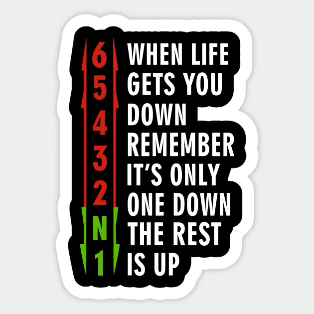 When life gets you down, remember. It's only one down, the rest is up ...