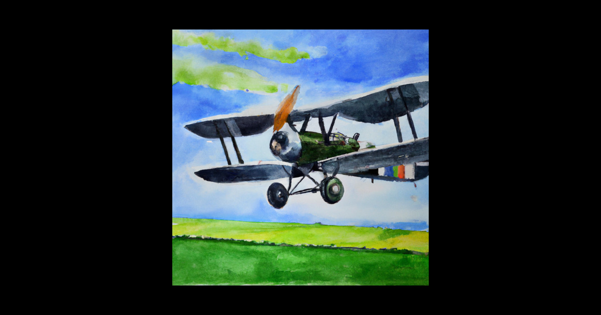 Biplane Watercolor - Biplane - Sticker | TeePublic