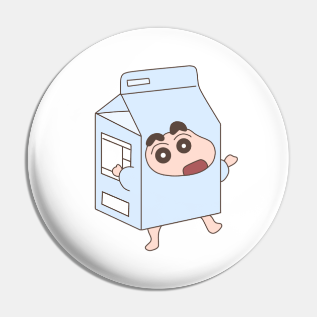 Crayon Shin-chan in a milk carton - Shin Chan - Pin | TeePublic