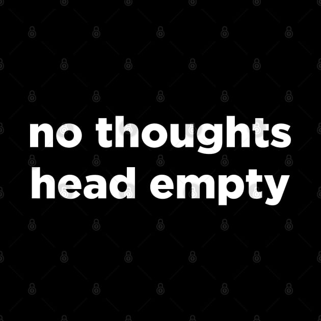 No Thoughts Head Empty Meme Aesthetic - No Thoughts Head Empty - Pin | TeePublic