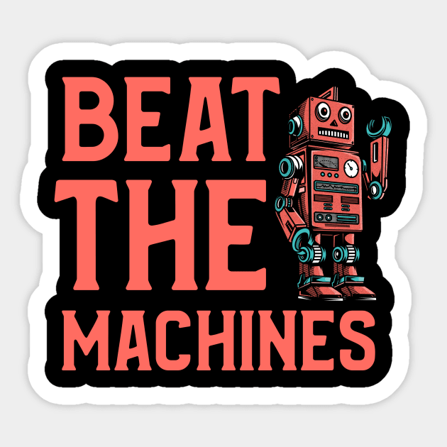 Beat The Machines - Dystopian Future - Sticker | TeePublic