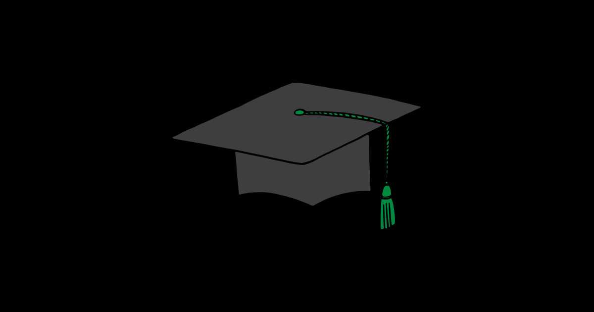 Green Tassel Graduation Cap - Green Tassel - Sticker | TeePublic