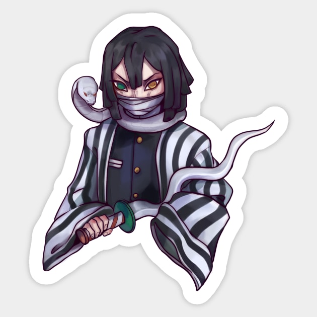 KNY- Iguro Obanai - Kimetsu No Yaiba - Sticker | TeePublic