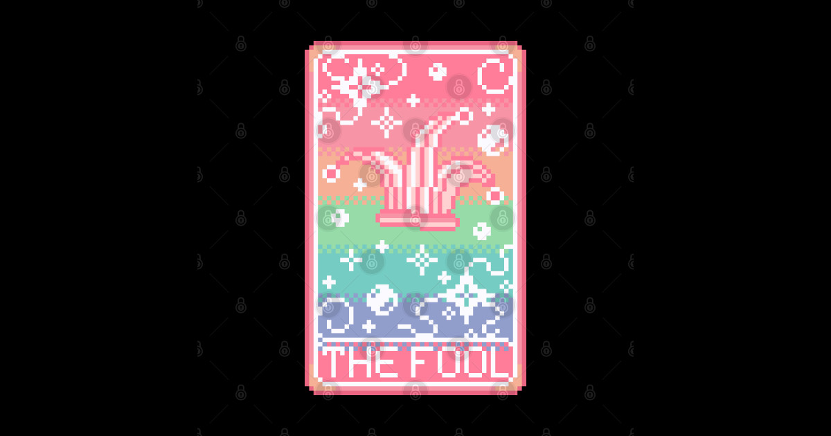 Tarot Card The Fool Pixel Art - Tarot - Sticker | TeePublic