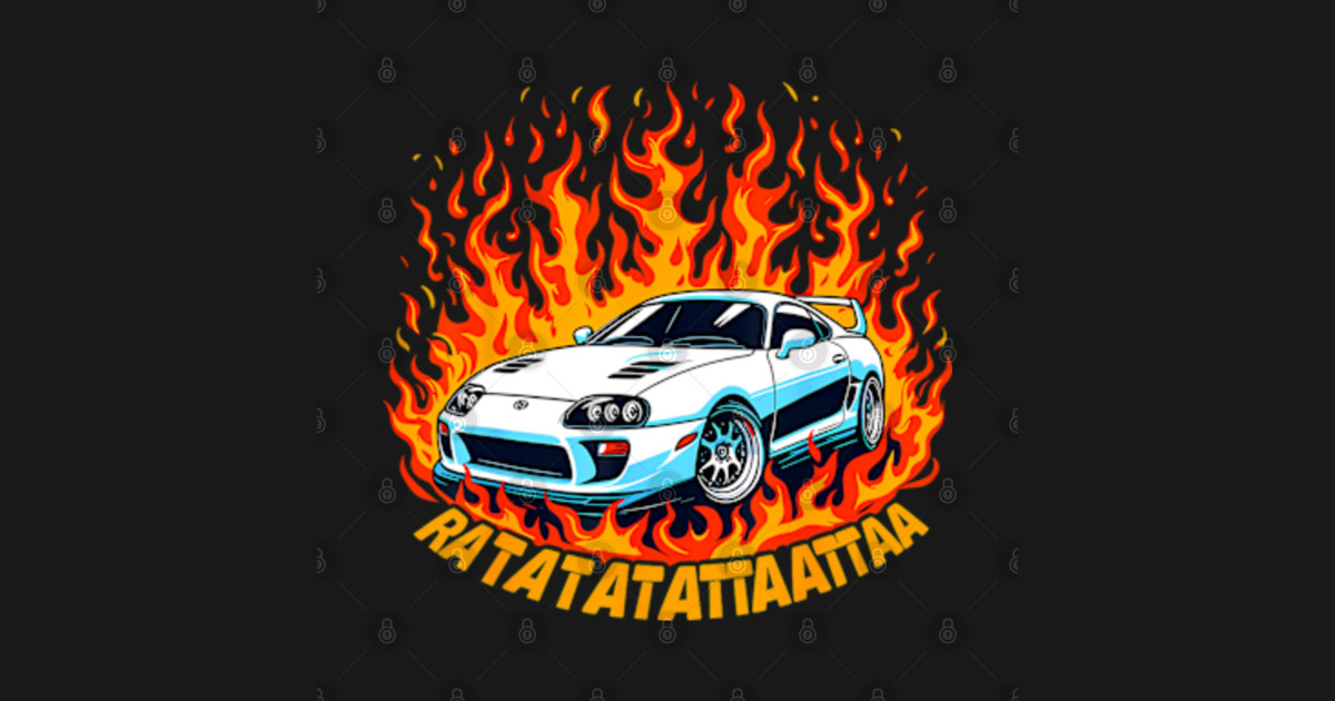 90S JDM 2JZ Sports Car On Fire Retro Cool Drifting Vintage - 90s Jdm ...