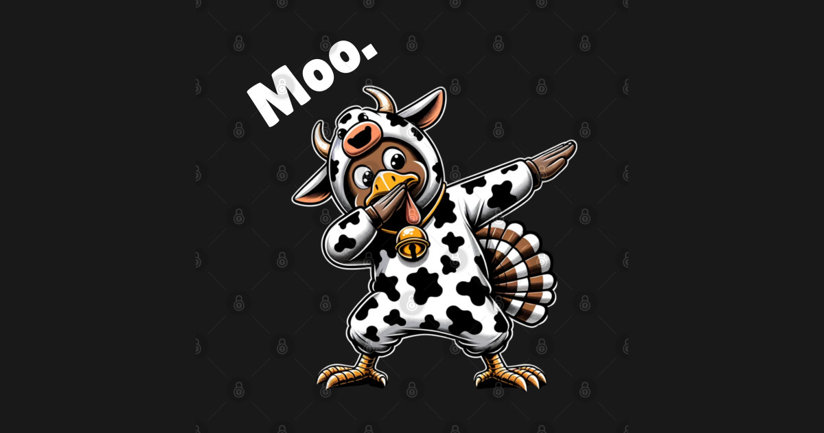 Turkey Moo Cow Funny Thanksgiving - Turkey Moo - T-Shirt | TeePublic