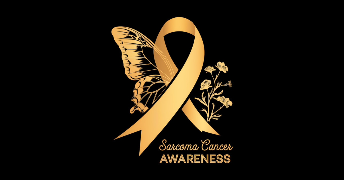 Sarcoma Cancer Awareness Yellow Ribbon Butterfly Support - Sarcoma ...