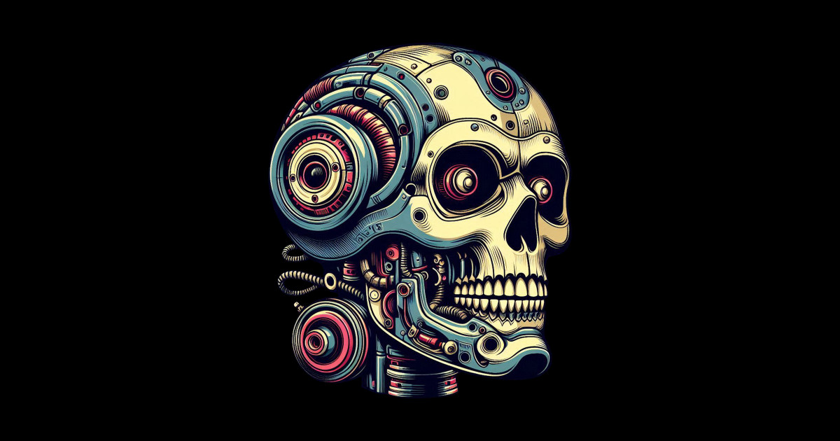 Robot skull tattoo - Robot Skull - Sticker | TeePublic