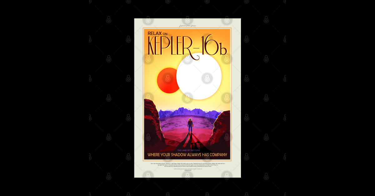 Kepler 16b, Travel Poster - Nasa - Sticker | TeePublic