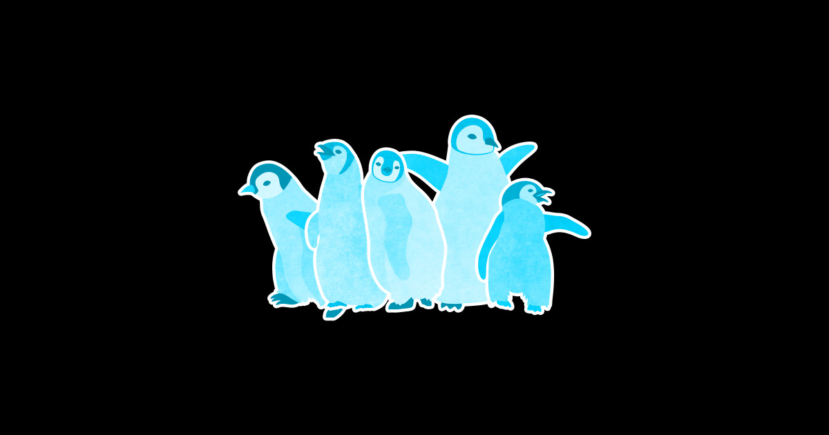 Blue Penguins - Penguin - Sticker | TeePublic