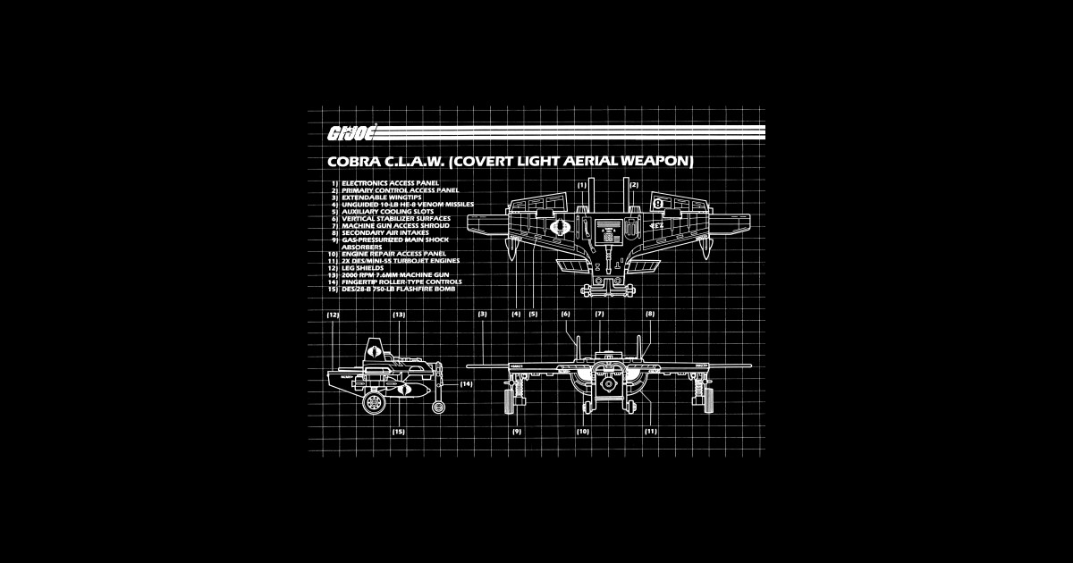 Cobra Claw Blueprint Design - Gijoe - Posters and Art Prints | TeePublic